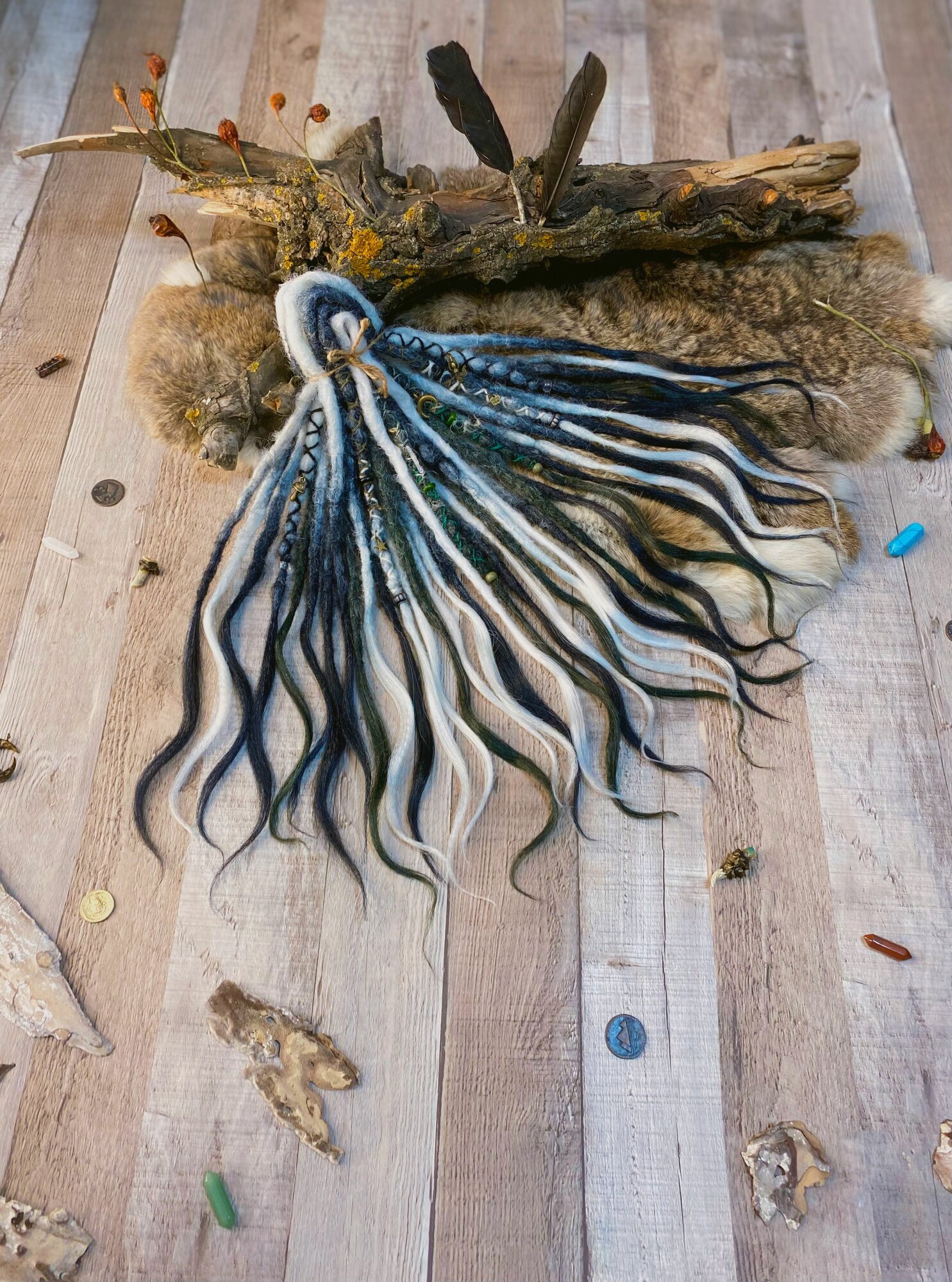 Де дреды из канекалона "White crow", ручная работа