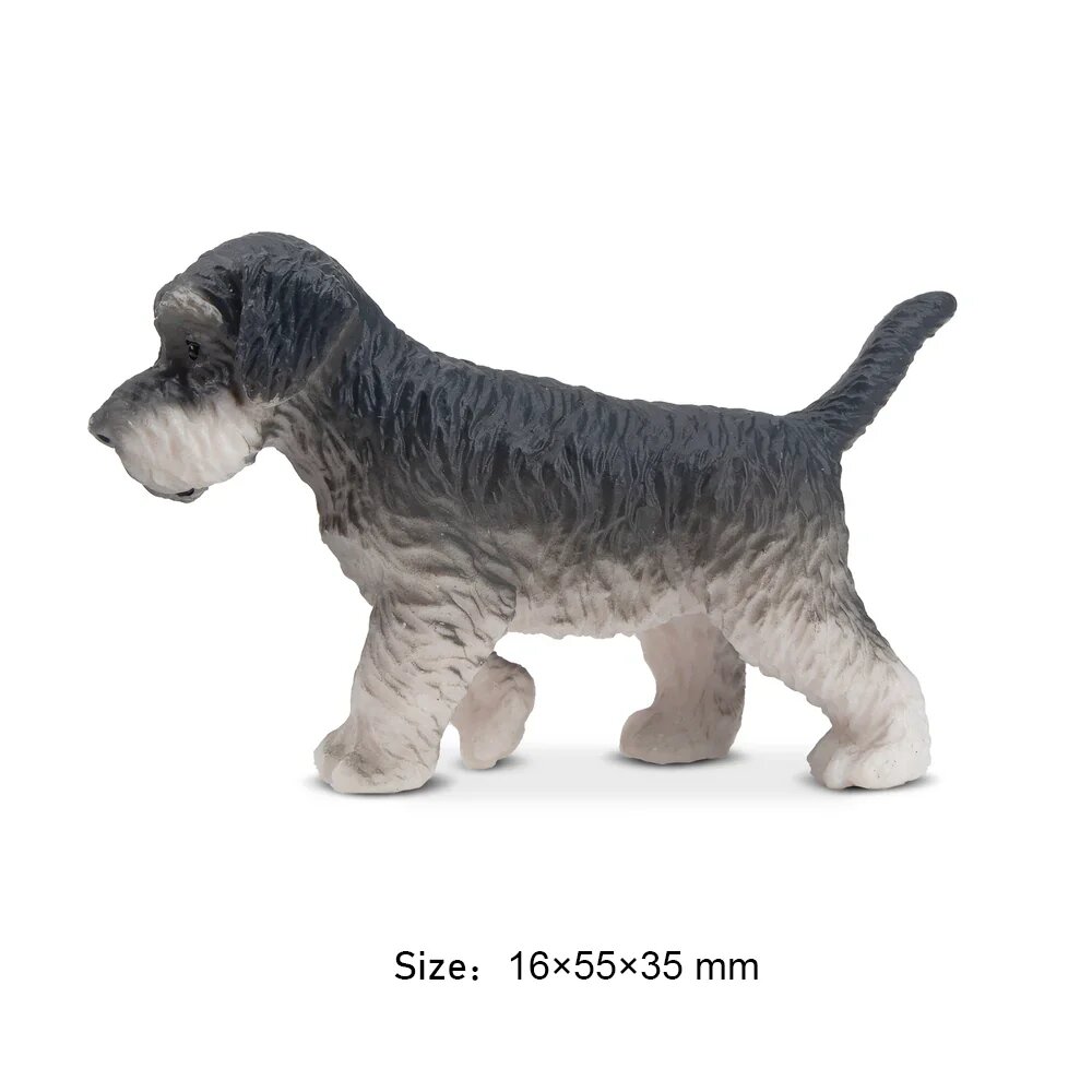 Мини фигурка белого шнауцера Серый, ML00162