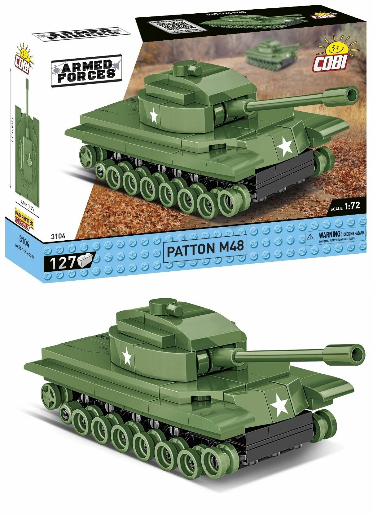 Конструктор пластиковый Cobi Patton M48 - Танк - 127эл. - Коби 3104