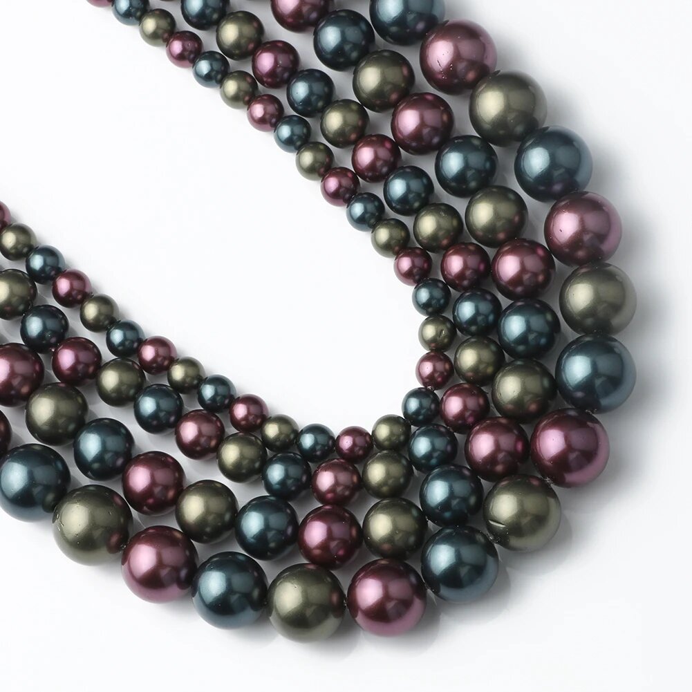 Натуральные жемчужные бусины LASOFAMIRE 15 дюймов 8mm 46pcs beads, Multicolor 9