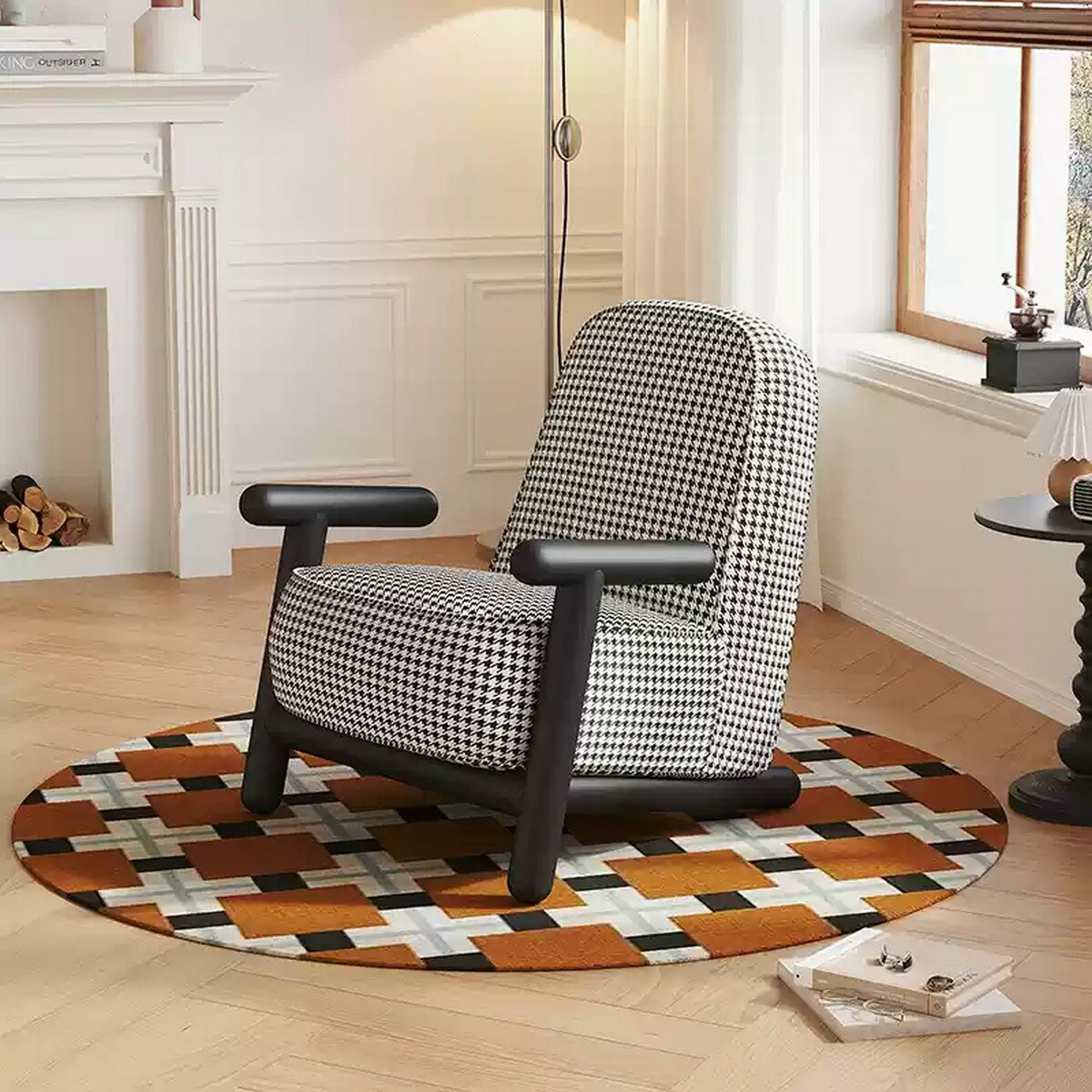 Кресло для отдыха BOLD Armchair (ломаная клетка, кресло, каркас металл)