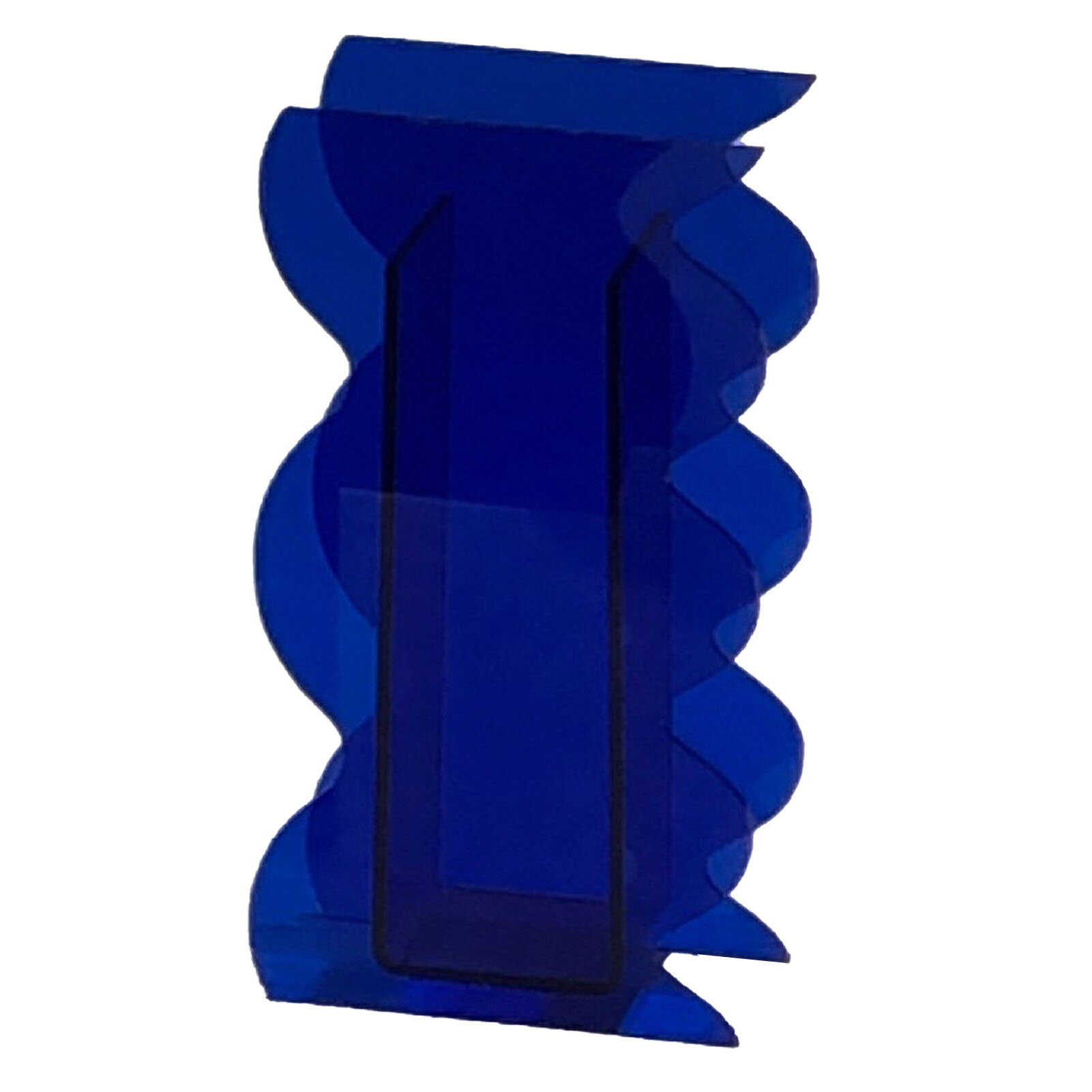 Современная акриловая декоративная ваза для цветов необычной волнообразной формы для спальни, гостиной, столика, синяя.