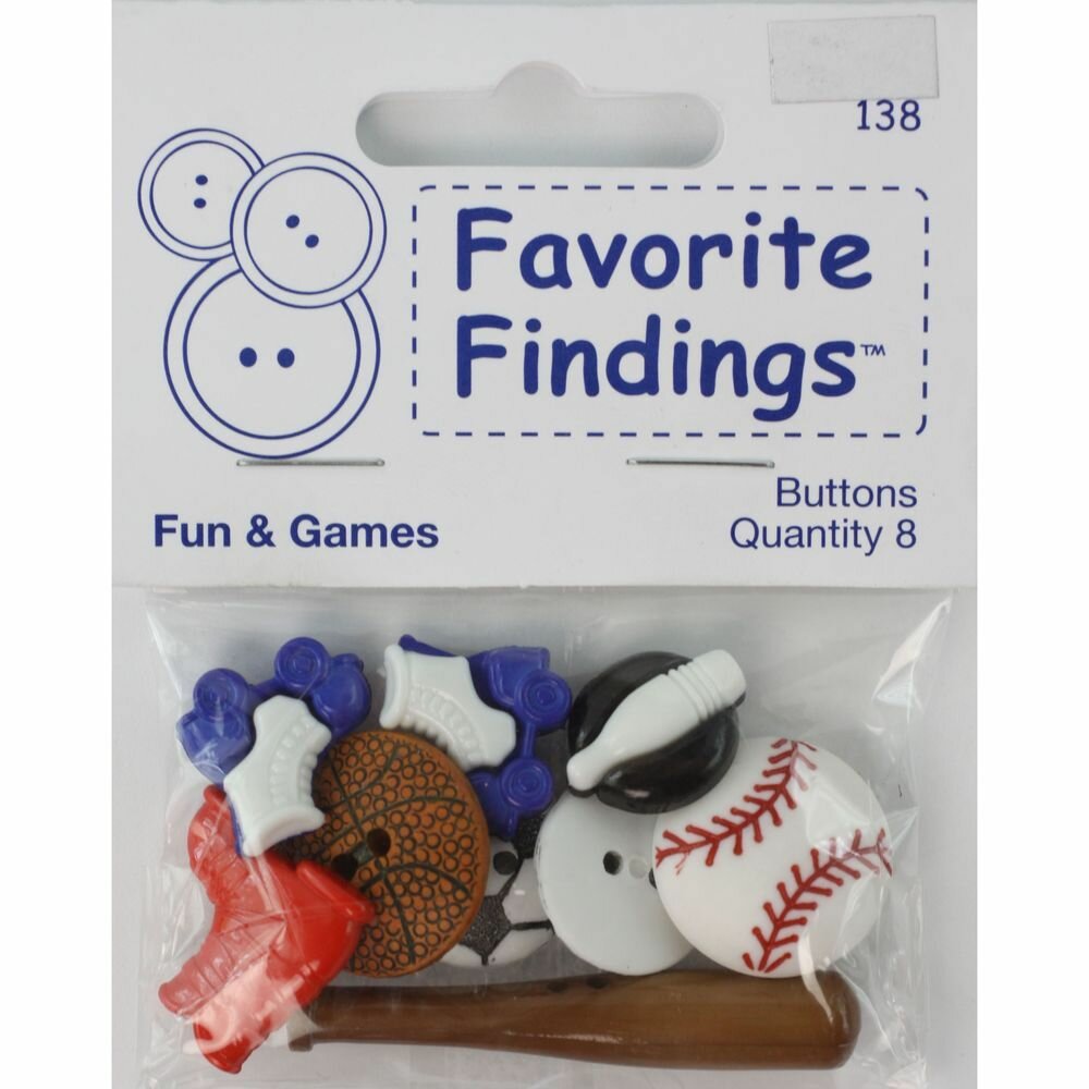Пуговицы BLUMENTHAL LANSING "Favorite Findings", Забавные Игры, микс цветов, 9 шт