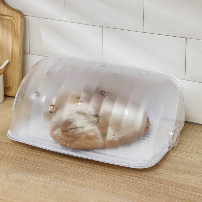 Хлебница Berossi "Рондо", 34,5х27,3х16,5 см, цвет белый (ИК 05701000)