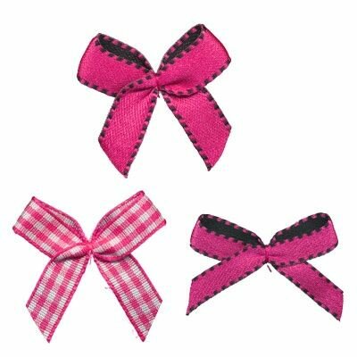 Набор бантиков Annet Текстильных, тон 401, Малиновый, 20 шт (BDR)