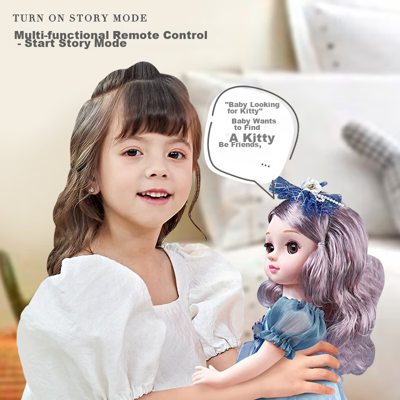 Yasini Doll Toy for Girls, Early Education, Smart Dress-Up Princess Doll, Children's Pretend Play Toy, New Year Gift, Pink