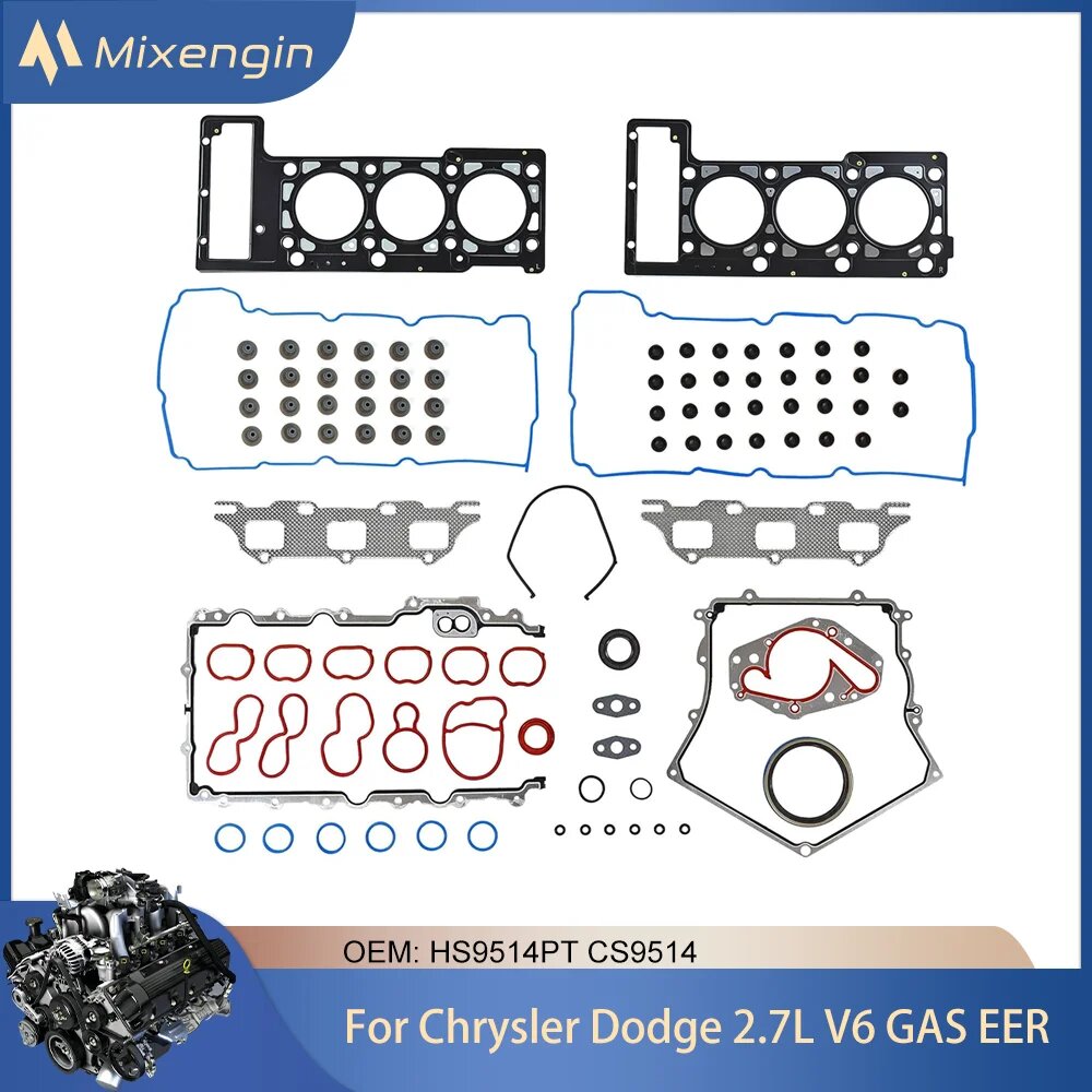 Для Chrysler Concorde Intrepid Sebring Dodge Avenger Intrepid Stratus 2.7L V6 GAS EER 98-10 Детали двигателя Полный комплект прокладок