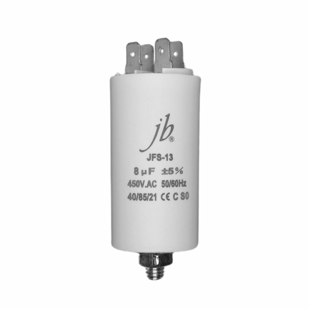 8мкФ, 450В, 5%, 35х65, JFS-13 (CBB60-E) (клеммы+болт), Конденсатор пусковой