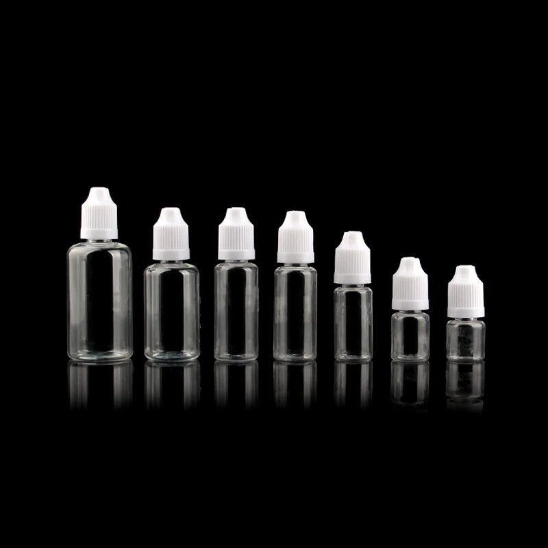 100 шт. 3 мл-100 мл пластиковые бутылки-капельницы ПЭТ сжимаемые бутылки с крышкой с защитой от детей длинные тонкие кончики воронка для жидкости DIY Craft