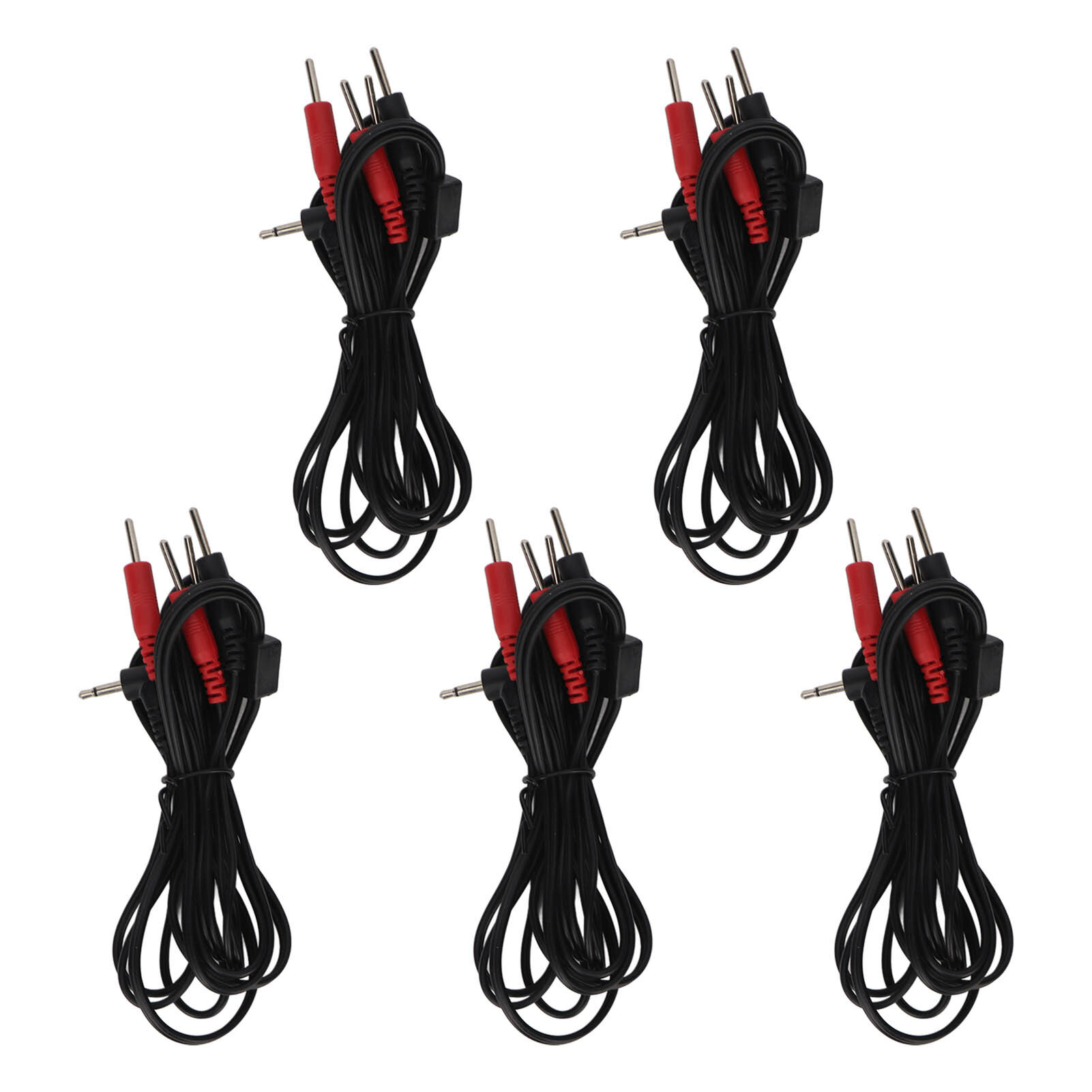 Электродный провод 2,5 мм, 4 в 1, контактный тип, прямоугольная вилка, 5 шт, электродный кабель длиной 4,6 фута для массажера, высококачественный набор из 5 проводов