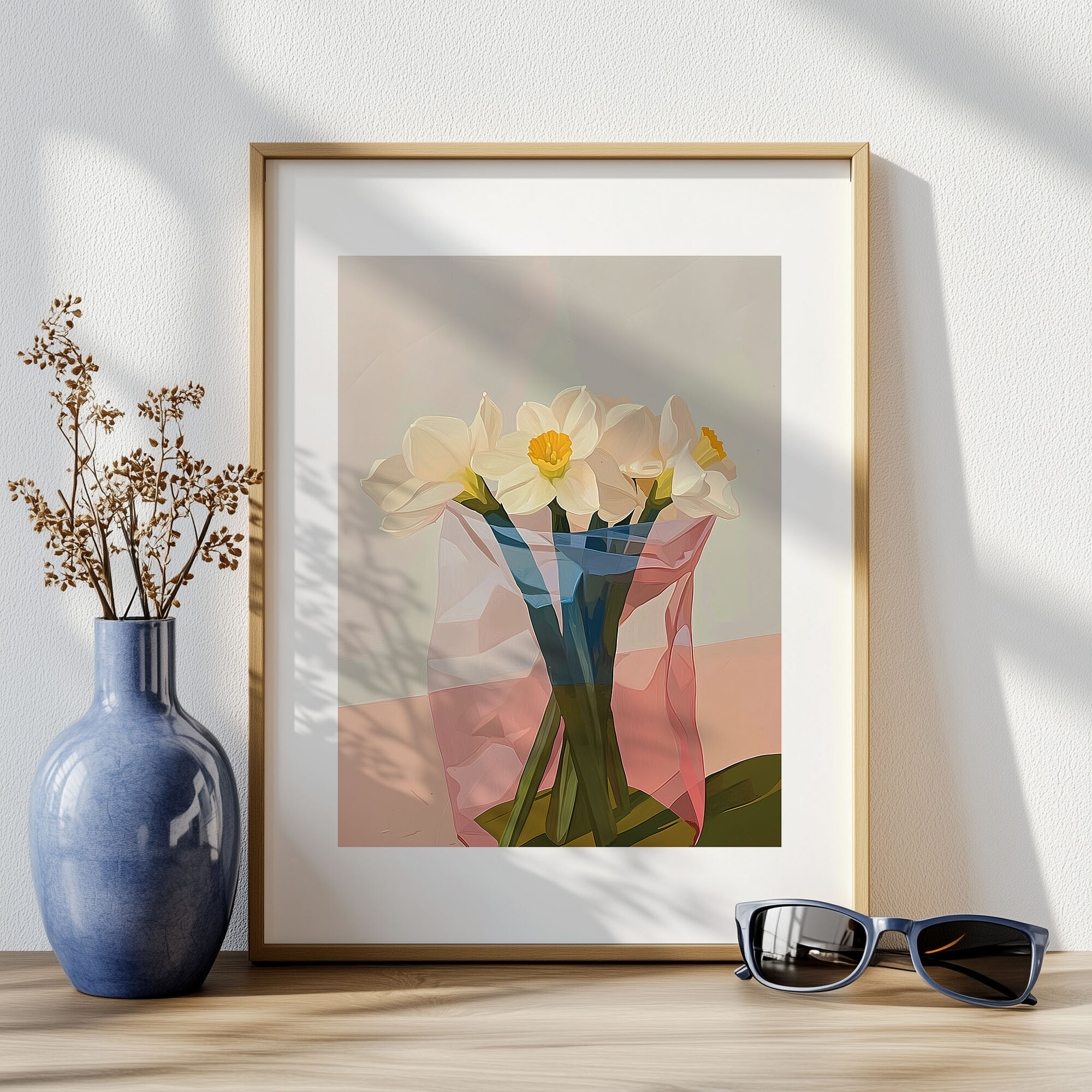 Постер 30х40 «Нарциссы» для интерьера спальни, кухни, гостиной, p.posters
