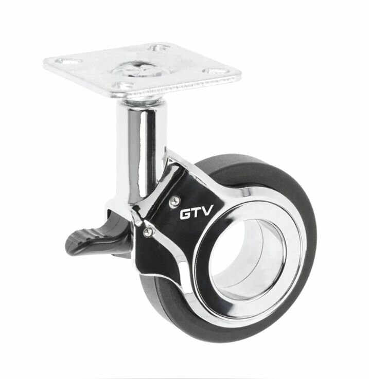 Колесо мебельное d60 мм поворотное на площадке черное