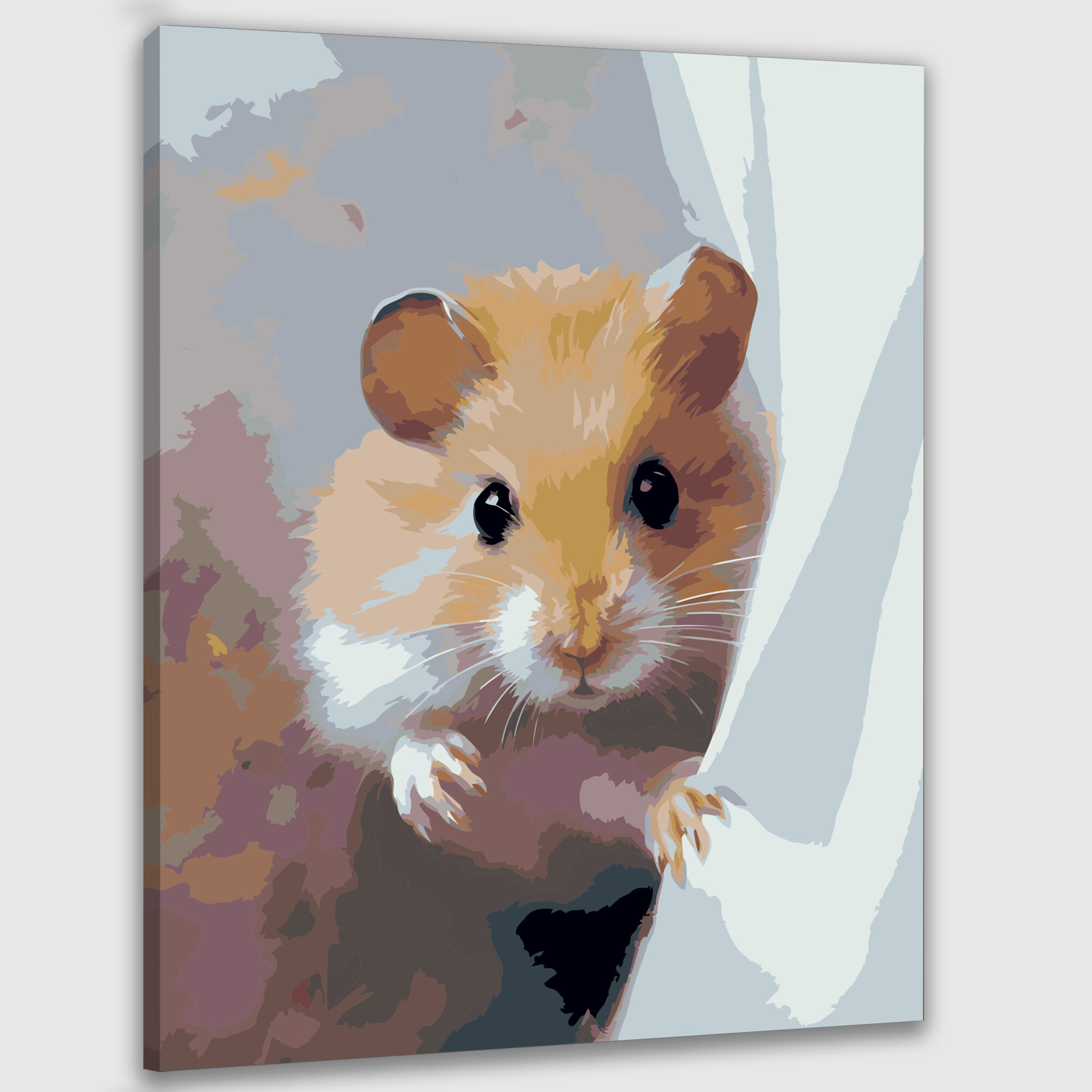 Картина по номерам 40x50 см, фотография, хомячок, холст, художник, лапки, текстура, окружение, абстракция, шедевр