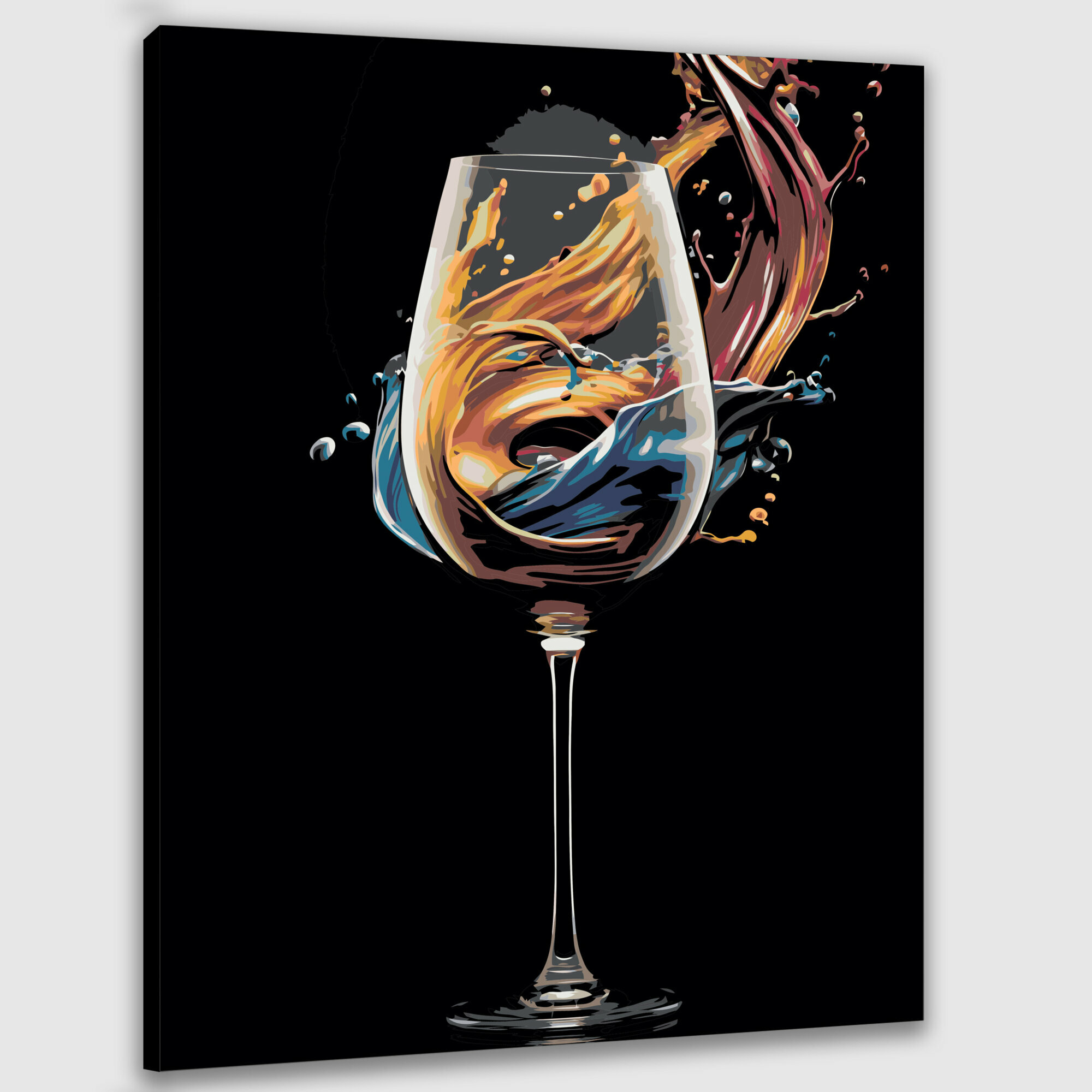 Картина по номерам 40x50 см, фотография, дегустация вина, вращательное движение, ароматы, вино, взбалтывание, воздух