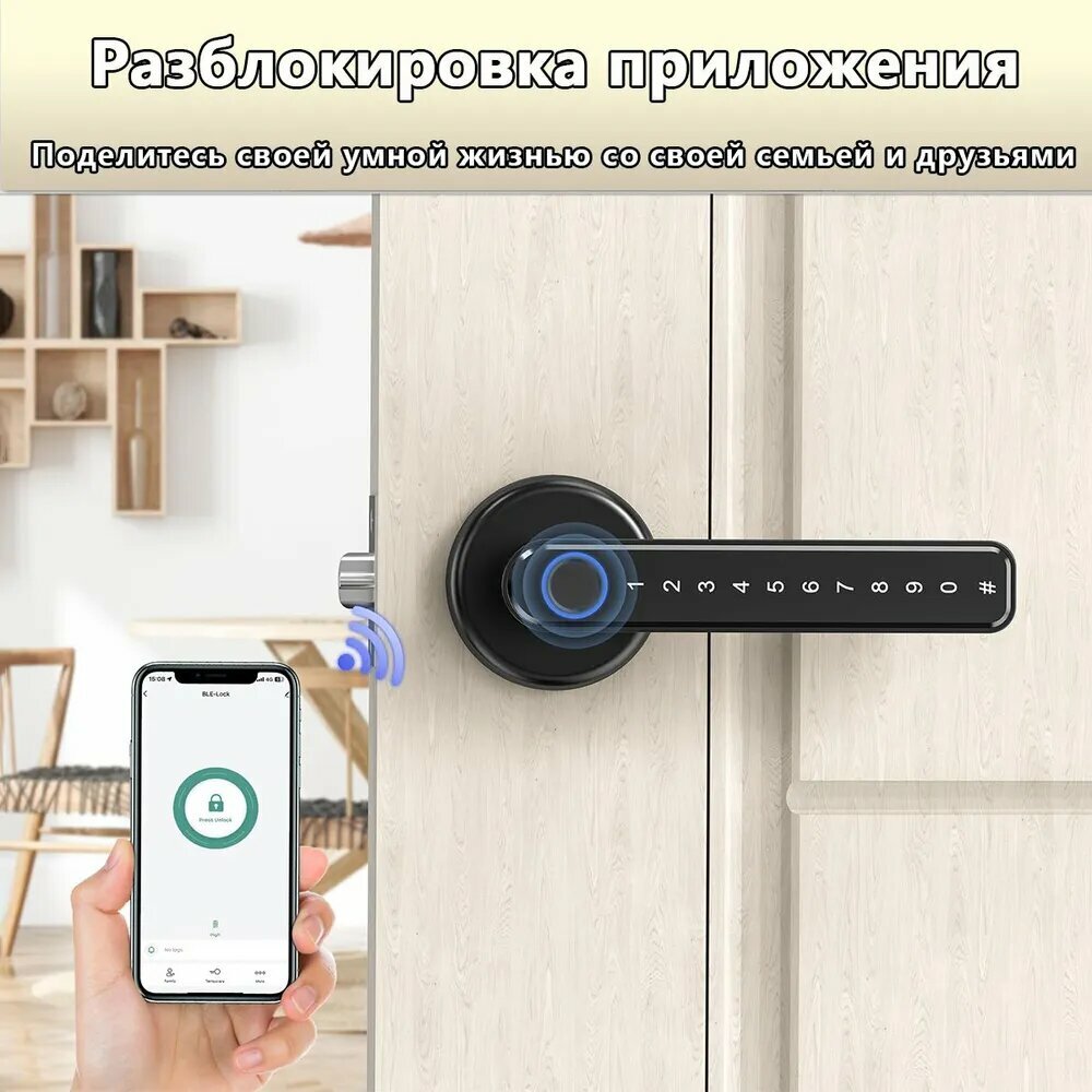 Биометрический дверной замок TTlock, интеллектуальный замок по отпечаткам пальцев