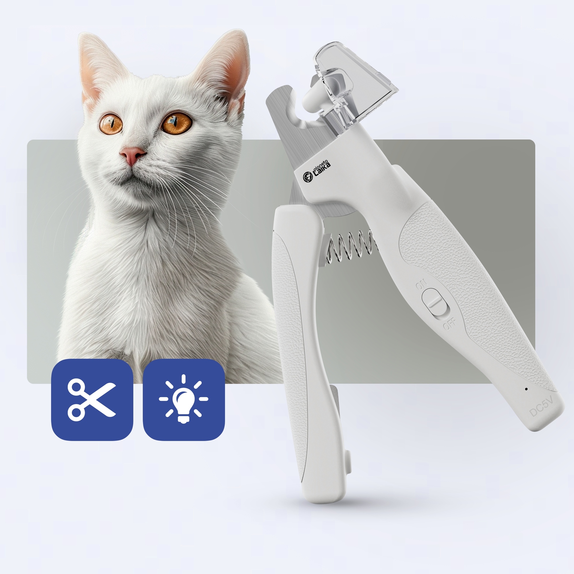 Когтерез для кошек и собак Planeta Laika с LED подсветкой, пилкой и блокировкой лезвий