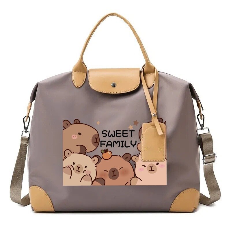 Горячая продажа капибара мультфильм печатает большие мощности Canvas Bag Женская оксфордская лоток для хранения ткани для хранения ткани
