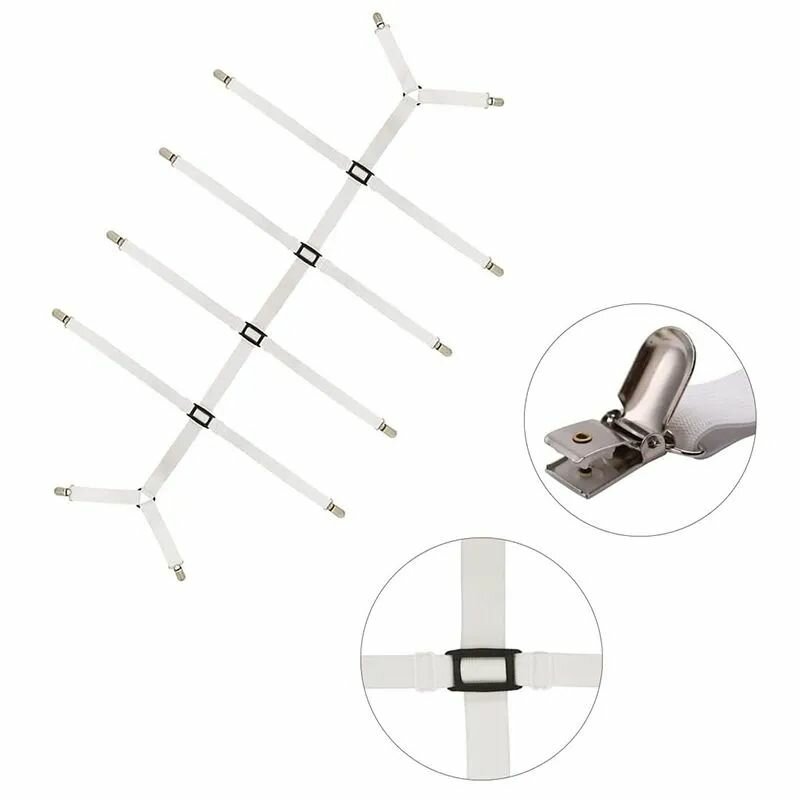 Прочный нескользящий каркас матраса белого цвета, эластичная лента, регулировочный зажим, простыня, простыня на резинке