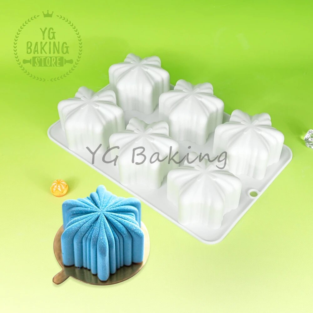 Dorica 6 Hole Christmas Snowflake Design Pudding Silicone Mousse Mold DIY Dessert Chocolate Mould Cake Decorating Tools Bakeware