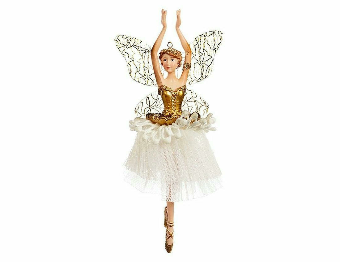 Ёлочная игрушка, полистоун, текстиль, золотая, 17 см, Goodwill