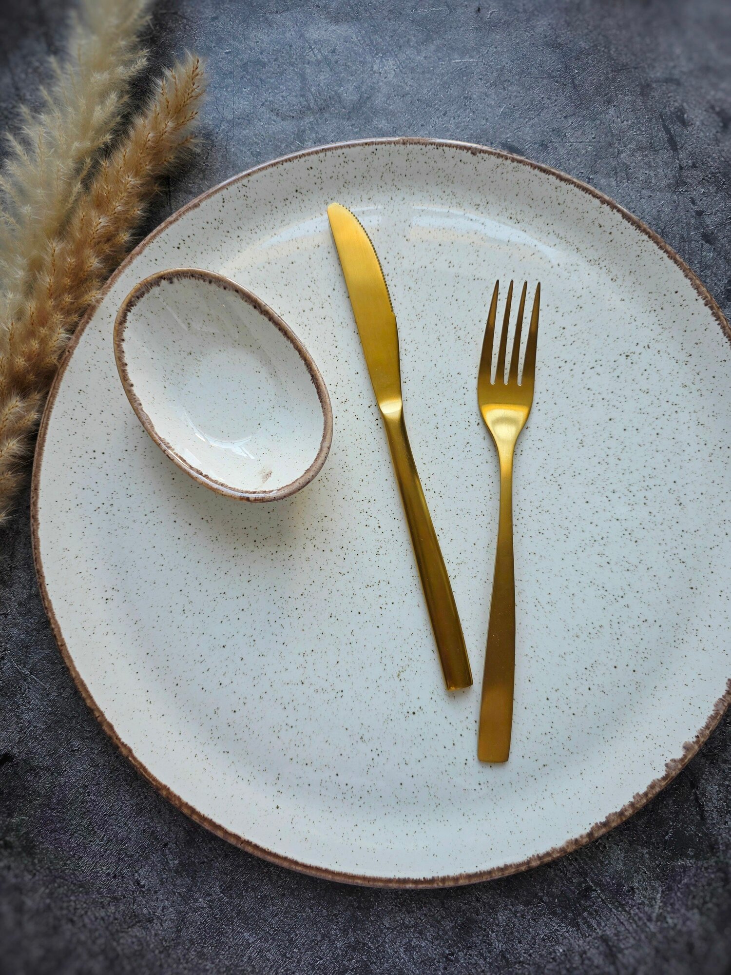 Тарелка, блюдо для пиццы бежевое Porland "Seasons" 32 см. Ударопрочный, профессиональный фарфор.