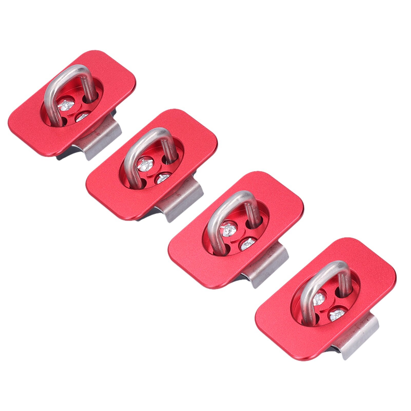 4 шт. кольца для крепления груза в кузове пикапа из нержавейки для F150 2015‑2021 красные