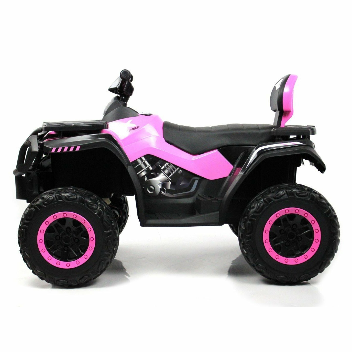 Электроквадроцикл RiverToys Т001ТТ, розовый, полный привод, максимальная скорость 8 км/час