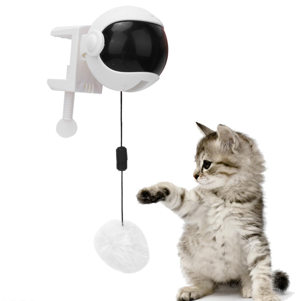 Pet Cat Funny Interactive Automatic Lifting Puzzle Electric Ball Toys Removable Hair Ballswhite