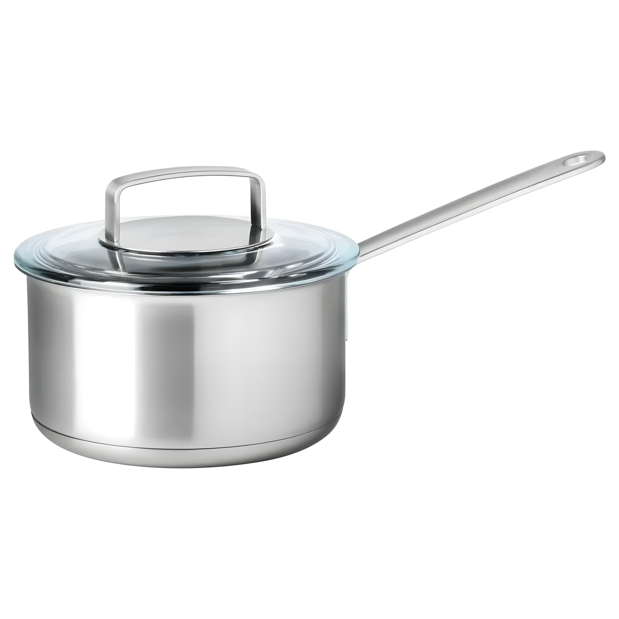 Ковш "365+" 20373466, с крышкой, нержавеющая сталь, стекло, 2л