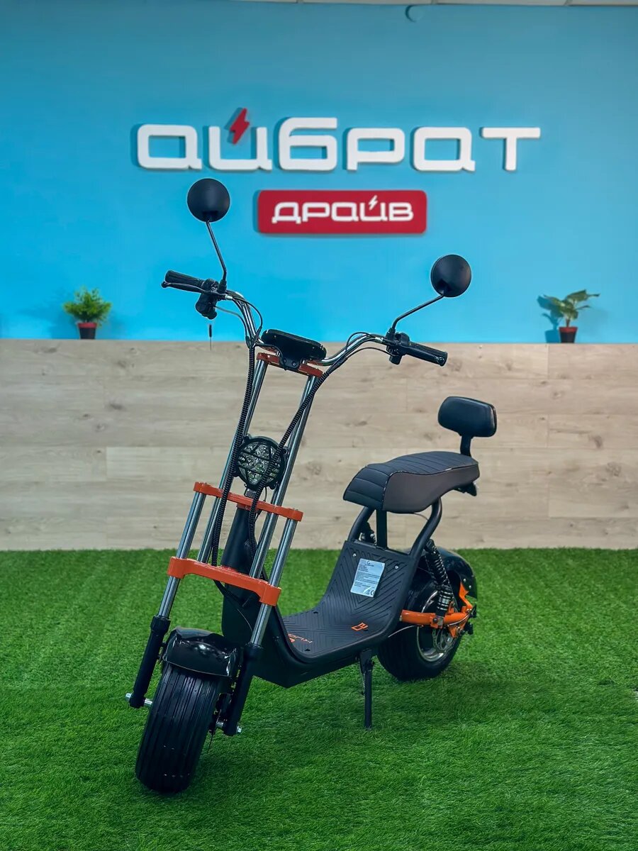 Электроскутер Kugoo Kirin C2 1200W, 48V/15AH, черный с сиденьем