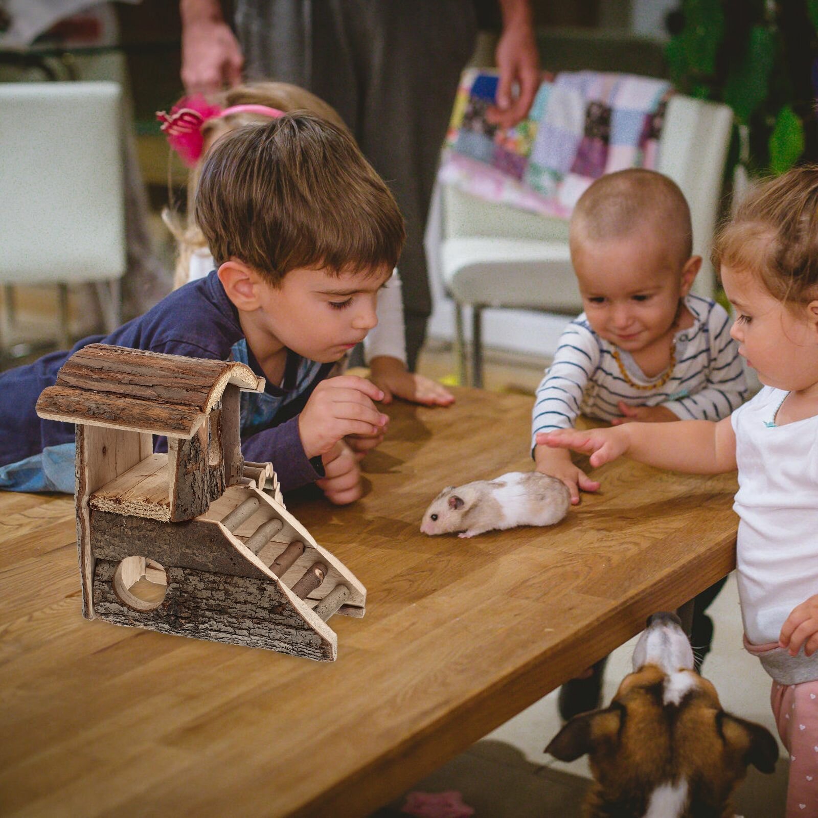 Клетка для Хомяка, Дваэтажный Дизайн, Из Деревянного Материала, 1 Набор