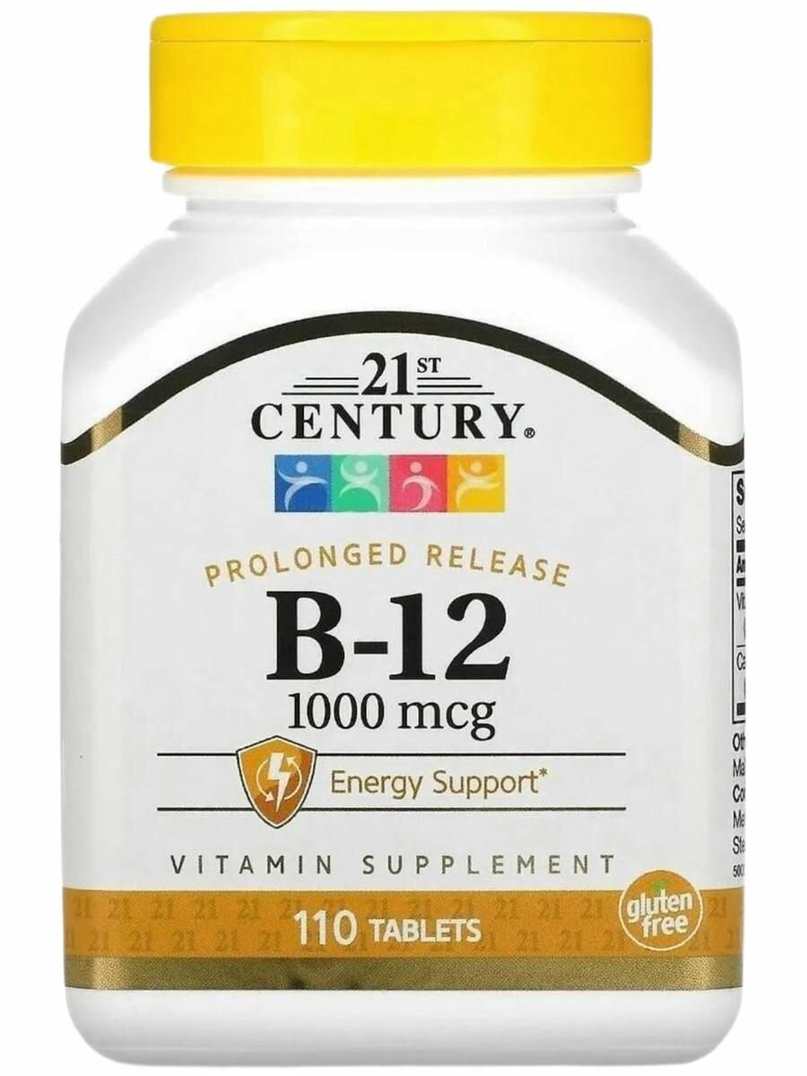 21st Century, B-12, замедленное высвобождение, 1000 мкг - 110 таблеток