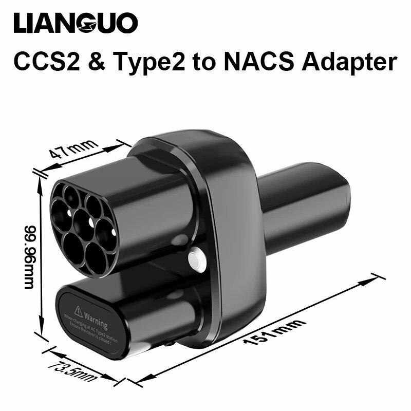 Адаптер зарядного устройства CCS2 к NACS EV AC 32A DC 400A CCS2 для автомобильной зарядки Tesla EV 500V-1000V DC 110V-250V AC Converter для Tesla