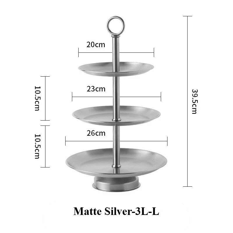 Подставка для торта XMSJ из нержавеющей стали Matte Silver-3L-L