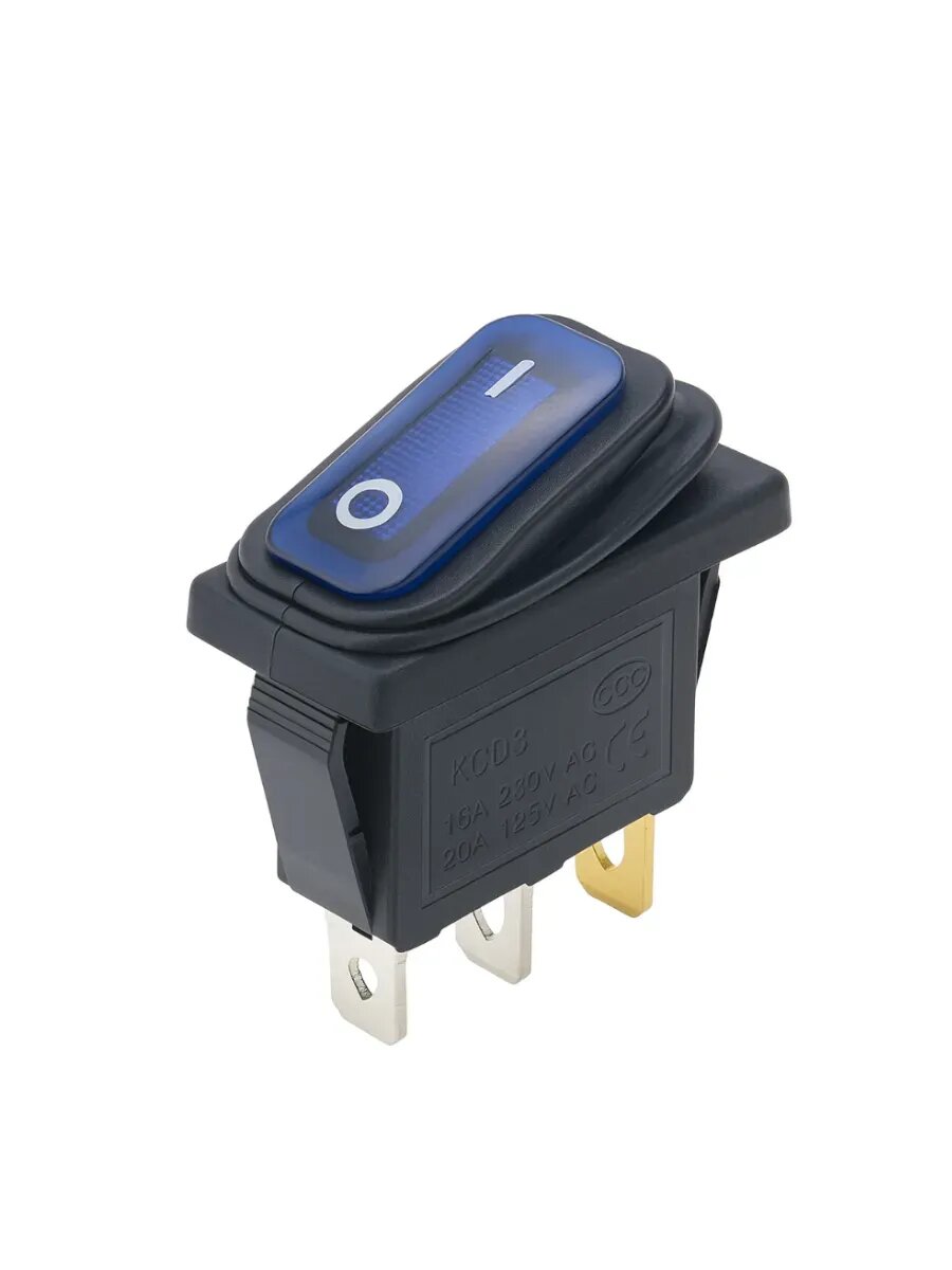 Кнопка выключателя клавишный прямоугольный 250V/15A (3C)