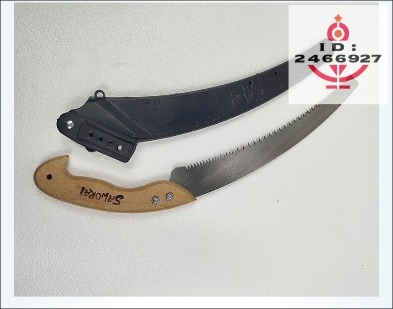 SAMURAI, Япония. Пила усиленная изогнутая, 330 мм, в чехле с поясным креплением и деревянной ручкой. Модель W-330-LH2, серия ICHIGEKI, Samurai, Япония