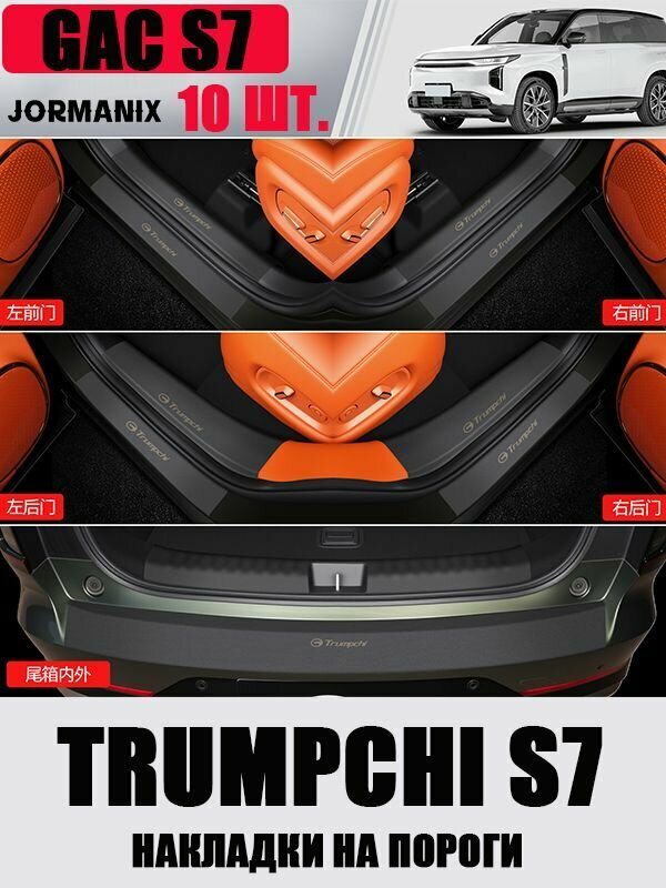 Накладки на пороги Trumpchi S7, аксессуары gac s7, защитные накладки на пороги