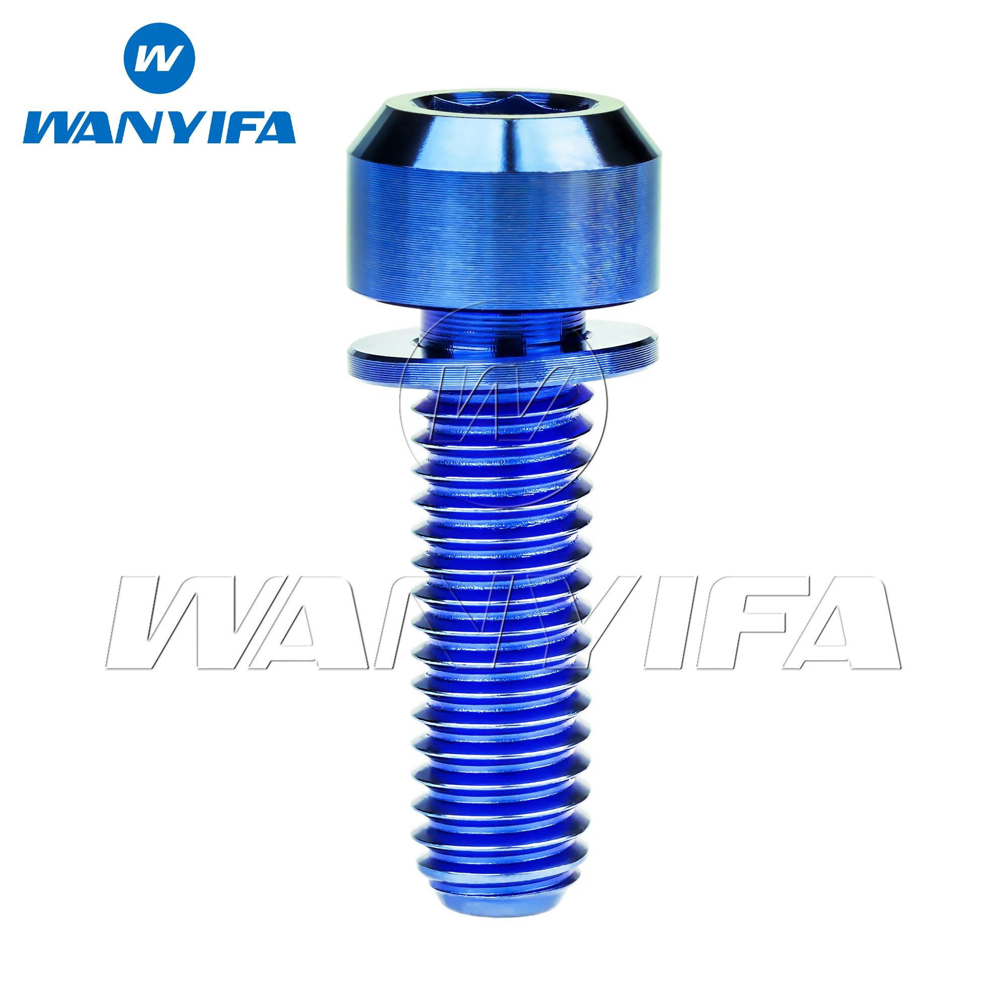 Wanyifa Титановые болты M5/M6x16 для выноса руля велосипеда M6, Blue, 16mm