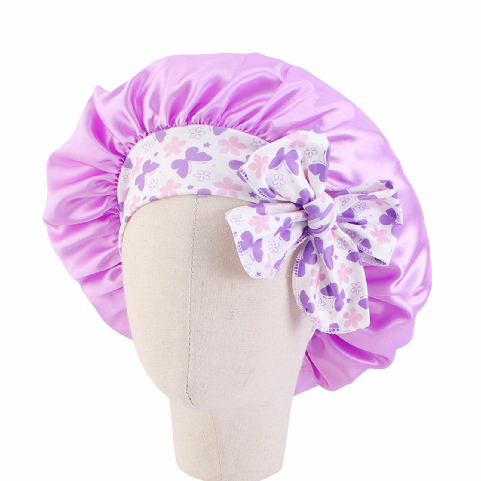 Детский ночной колпак с галстуком-бабочкой -светло-фиолетовый