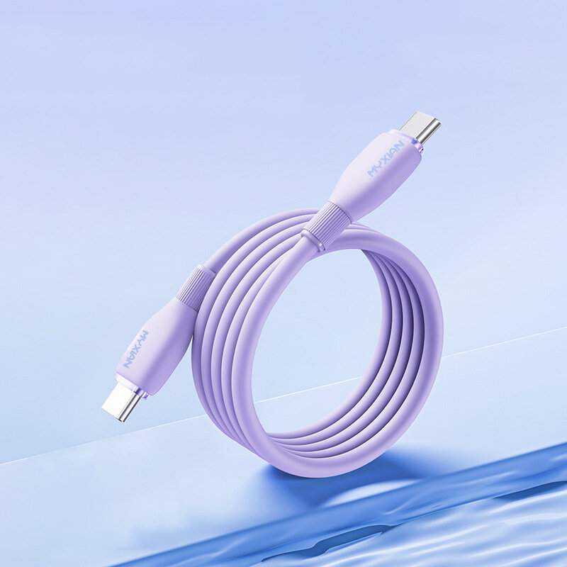 Силиконовый 120W быстрая зарядка двойной кабель для передачи данных Type-c подходит для Apple 15 Huawei ноутбук 6A флеш