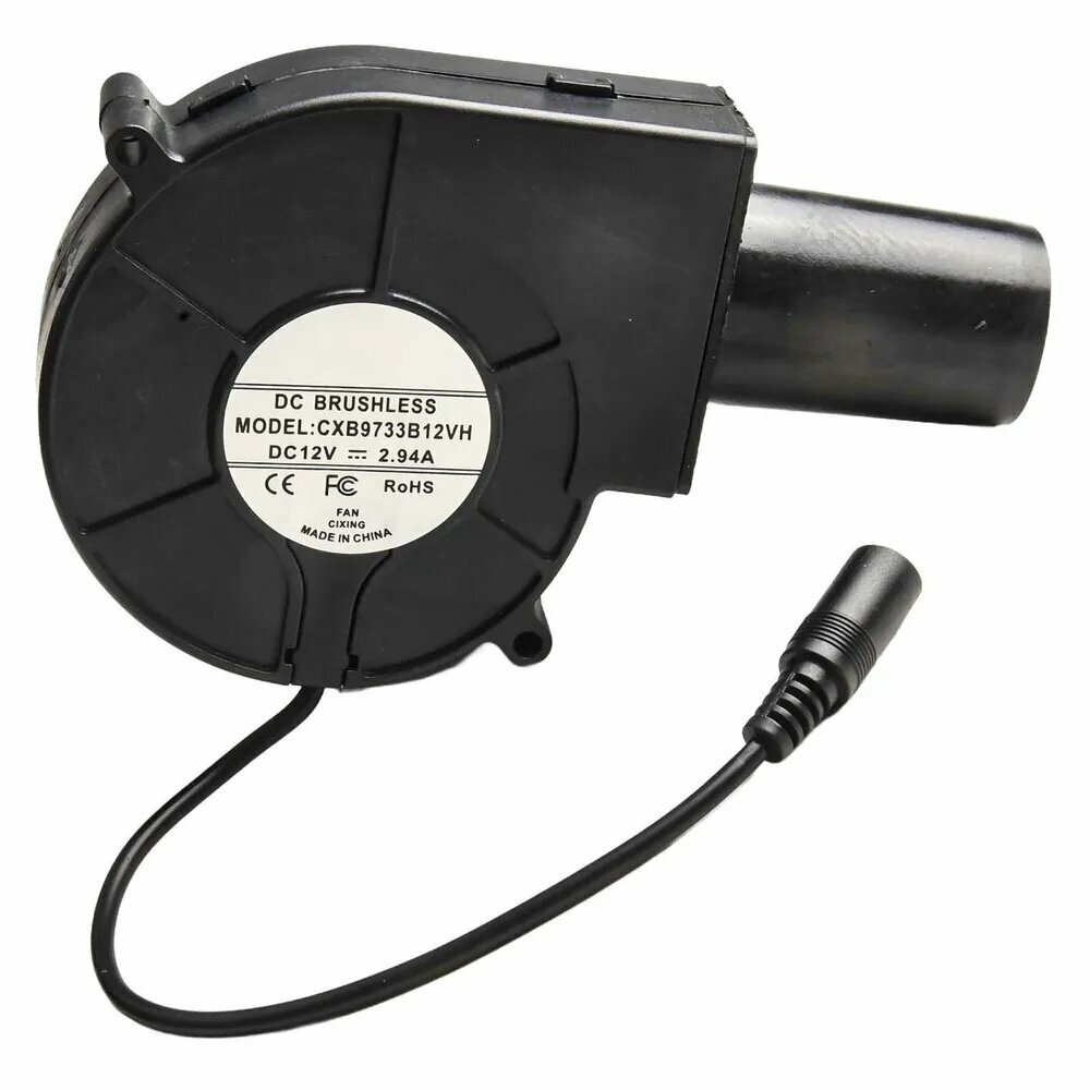 9733 Вентилятор постоянного тока 12 В 2,7 А для дровяной печи барбекю с двойным шариковым подшипником и высоким расходом воздуха