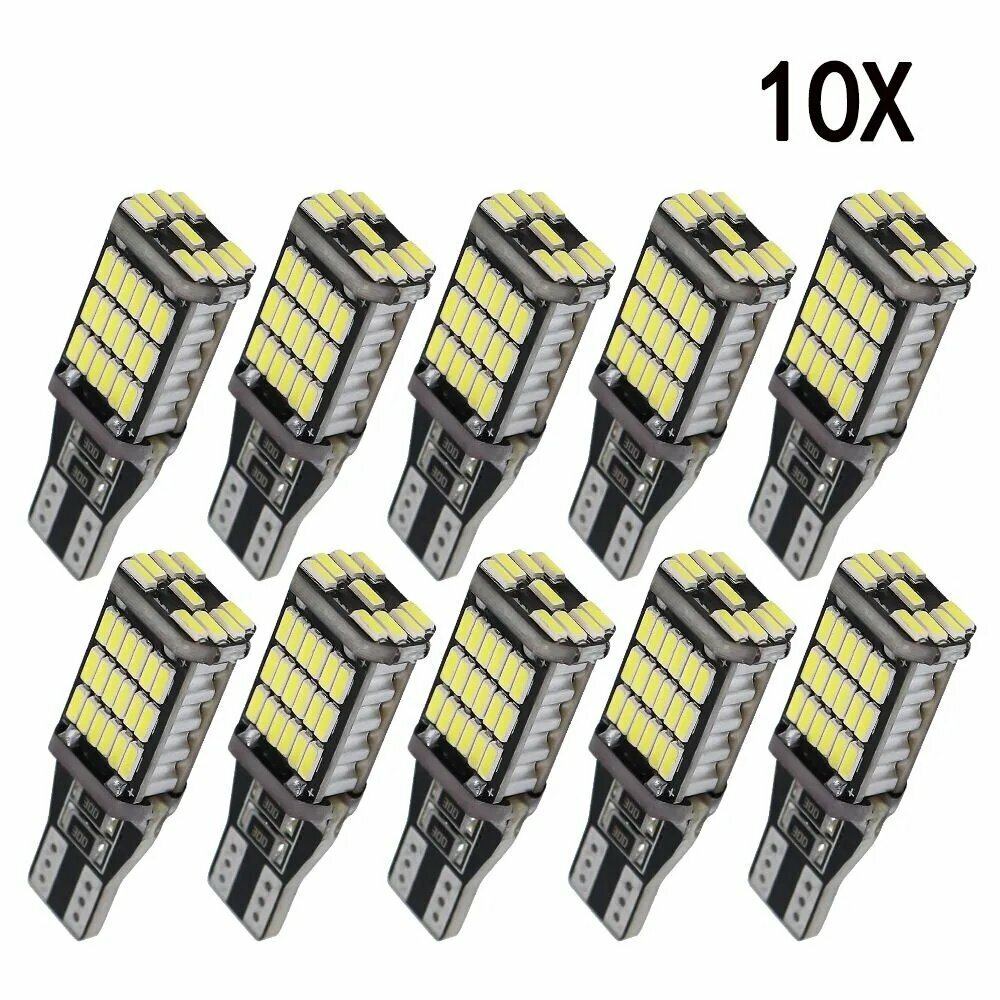 Лампа автомобильная T15, 10 шт. арт. t15 w16w led белый, Типоразмер автолампы T15