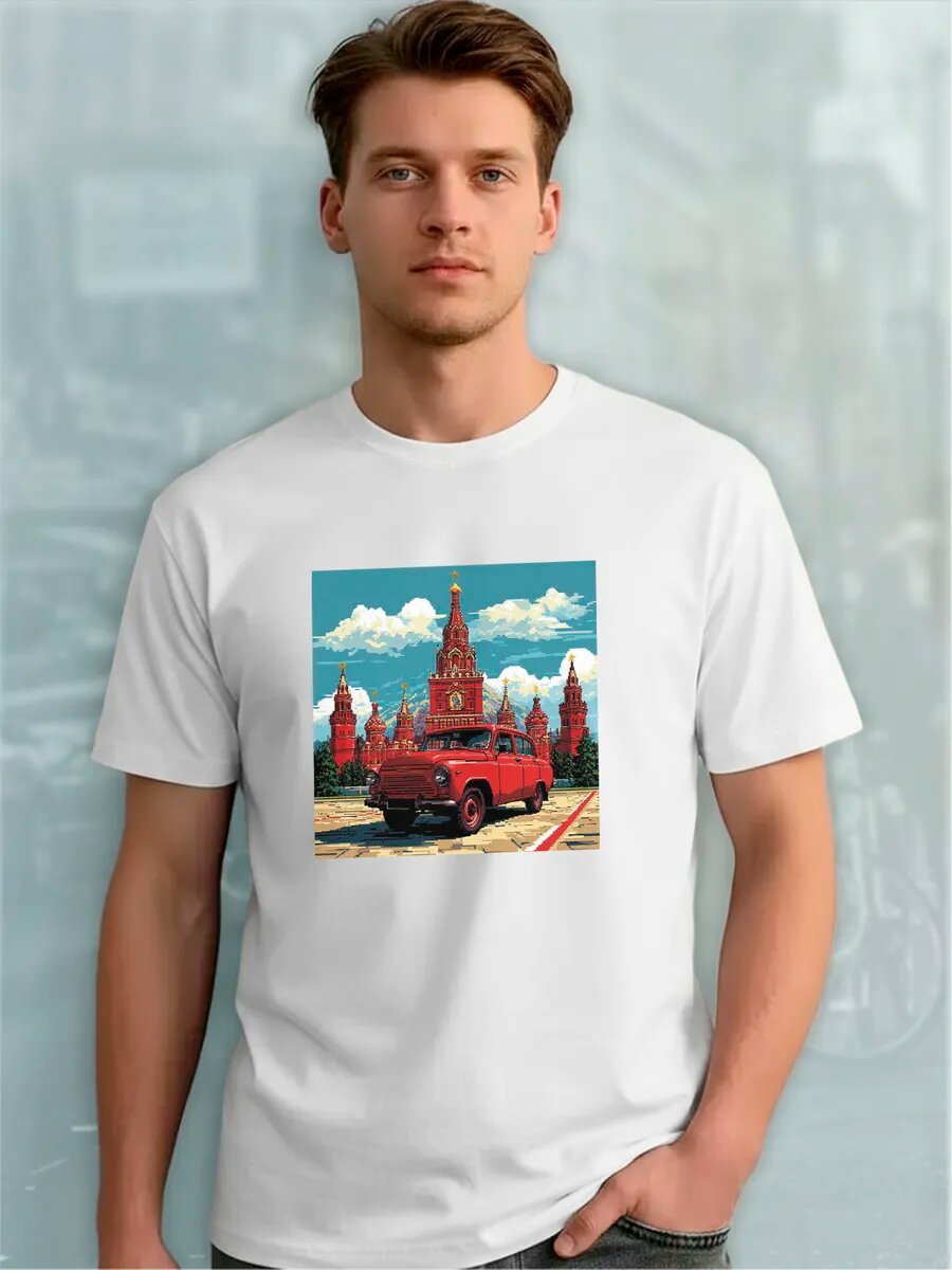 Футболка PRINTSHOT, 1 шт., размер L, белый — фото 1