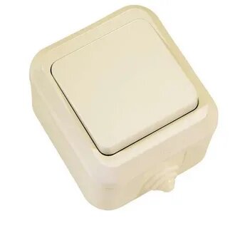 Выключатель 1-клавишный Makel открытый монтаж, IP44, кремовый 18200