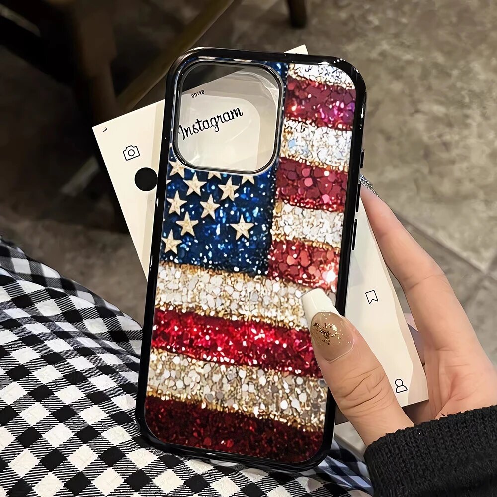 Чехол для телефона с рисунком американского флага для iPhone 17 16 Pro Max 15 Plus 14 13 12 11 17Air 16, противоударный жесткий чехол