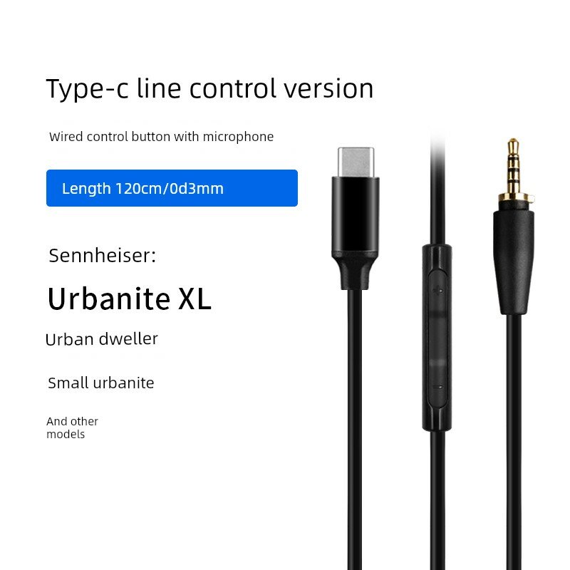 Наушники Sennheiser Urbanite XL Type-C кабель с дистанционным управлением для iPhone 13/14 Pro, черный