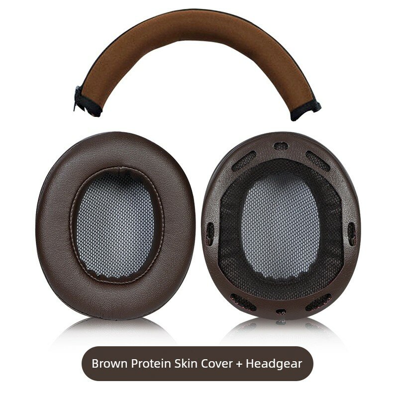 Наушники Sony MDR-1A/MDR-ADAC с оригинальной кожей из белка, пара + защита головного ремня, коричневый