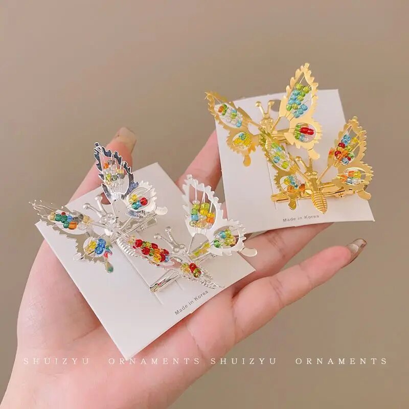 Металлические заколки-бабочки для девочек 4 pieces
