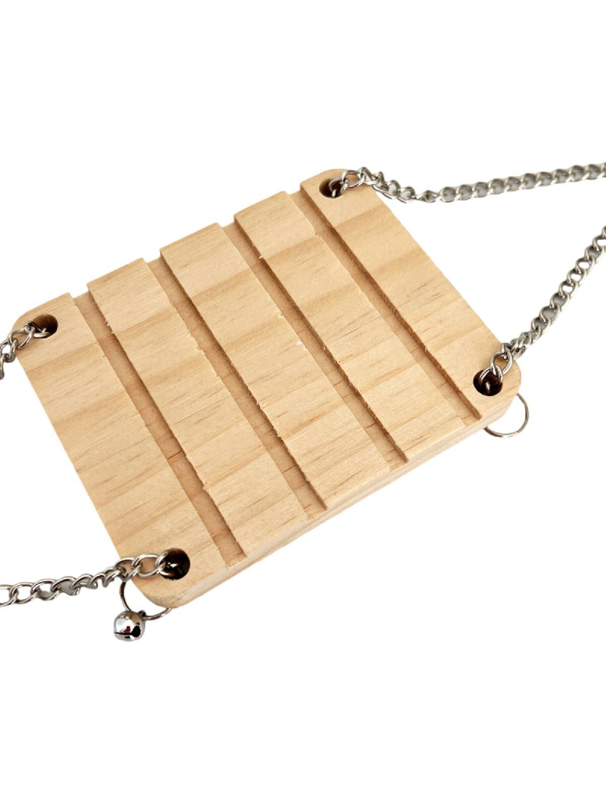 Деревянная цепная игрушка-качели для хомячка