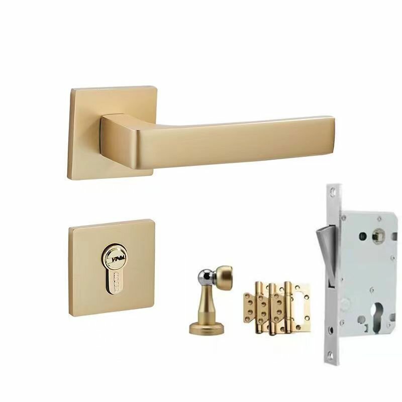 Золотой дверной замок для внутренней спальни, набор дверных замков в американском стиле, магнитный бесшумный дверной замок, ручка для деревянной двери